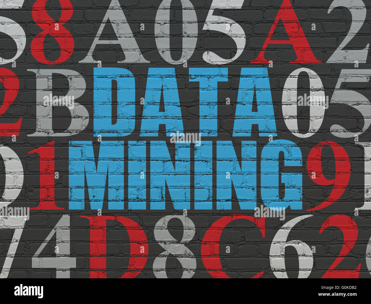Information concept: Data Mining on wall background Stock Photo - Alamy