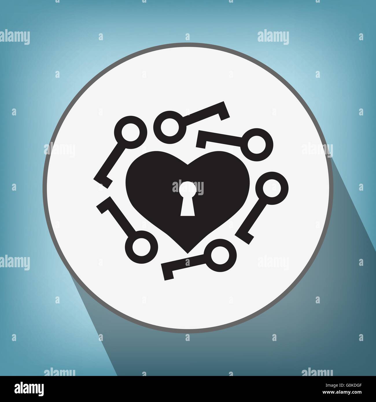 heart with key icon Stock Vector Image & Art - Alamy