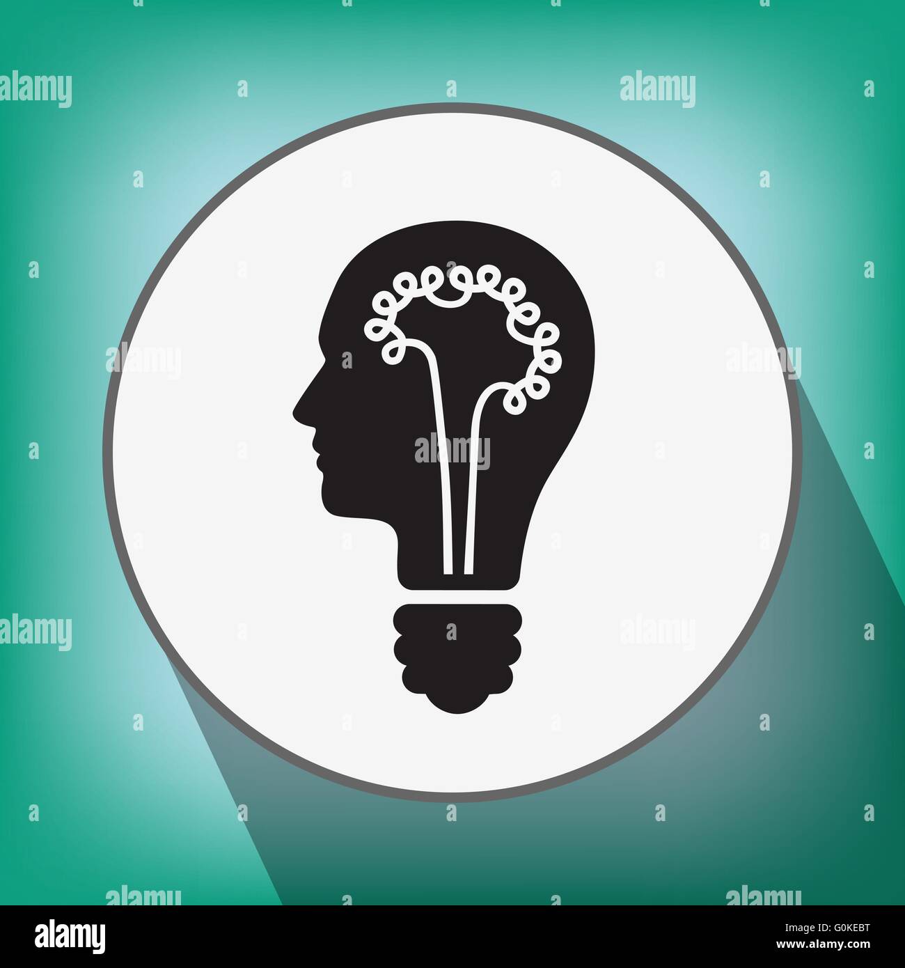 bulb AND head icon Stock Vector Image & Art - Alamy