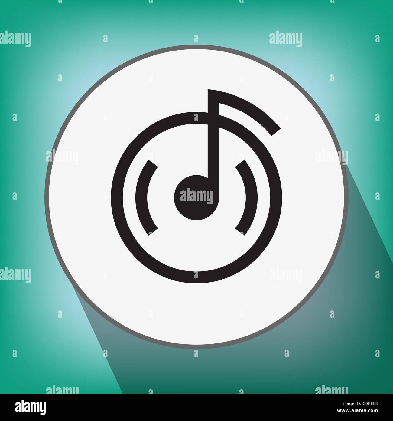 music note on cd icon Stock Vector Image & Art - Alamy