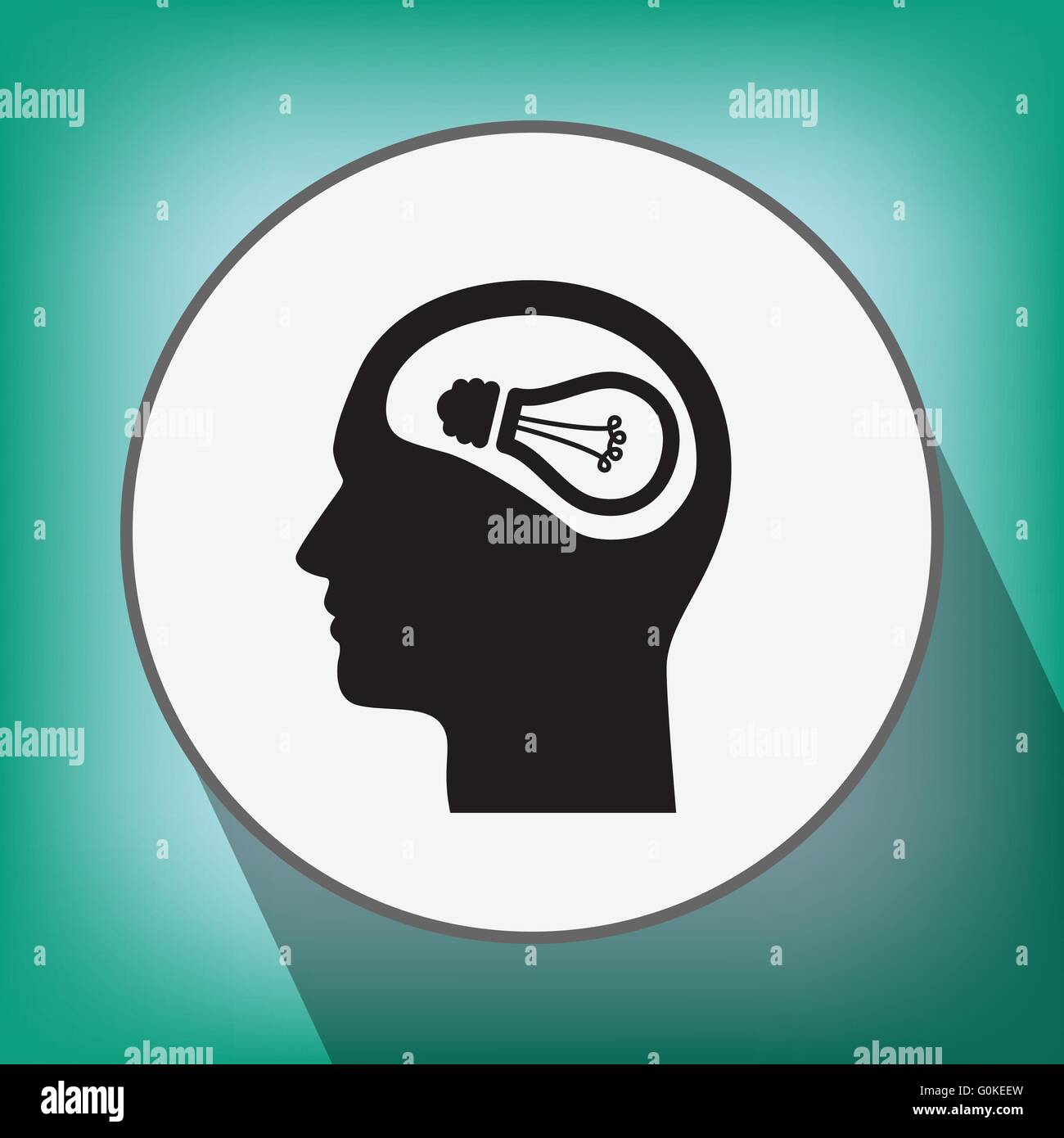 bulb AND head icon Stock Vector Image & Art - Alamy