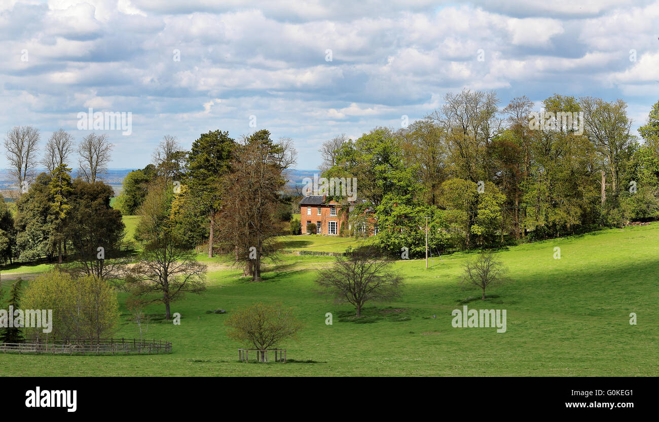 English rural landscape with Manor farm house in the background Stock ...
