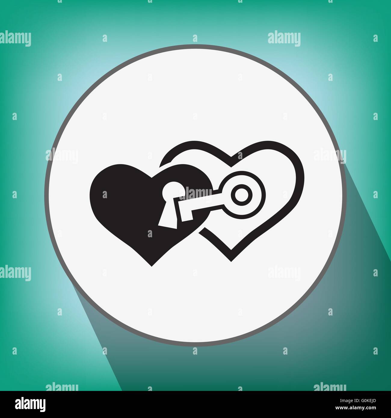 heart with key icon Stock Vector Image & Art - Alamy