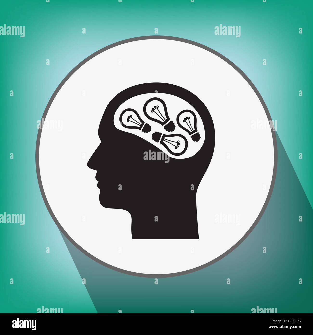 bulb AND head icon Stock Vector Image & Art - Alamy
