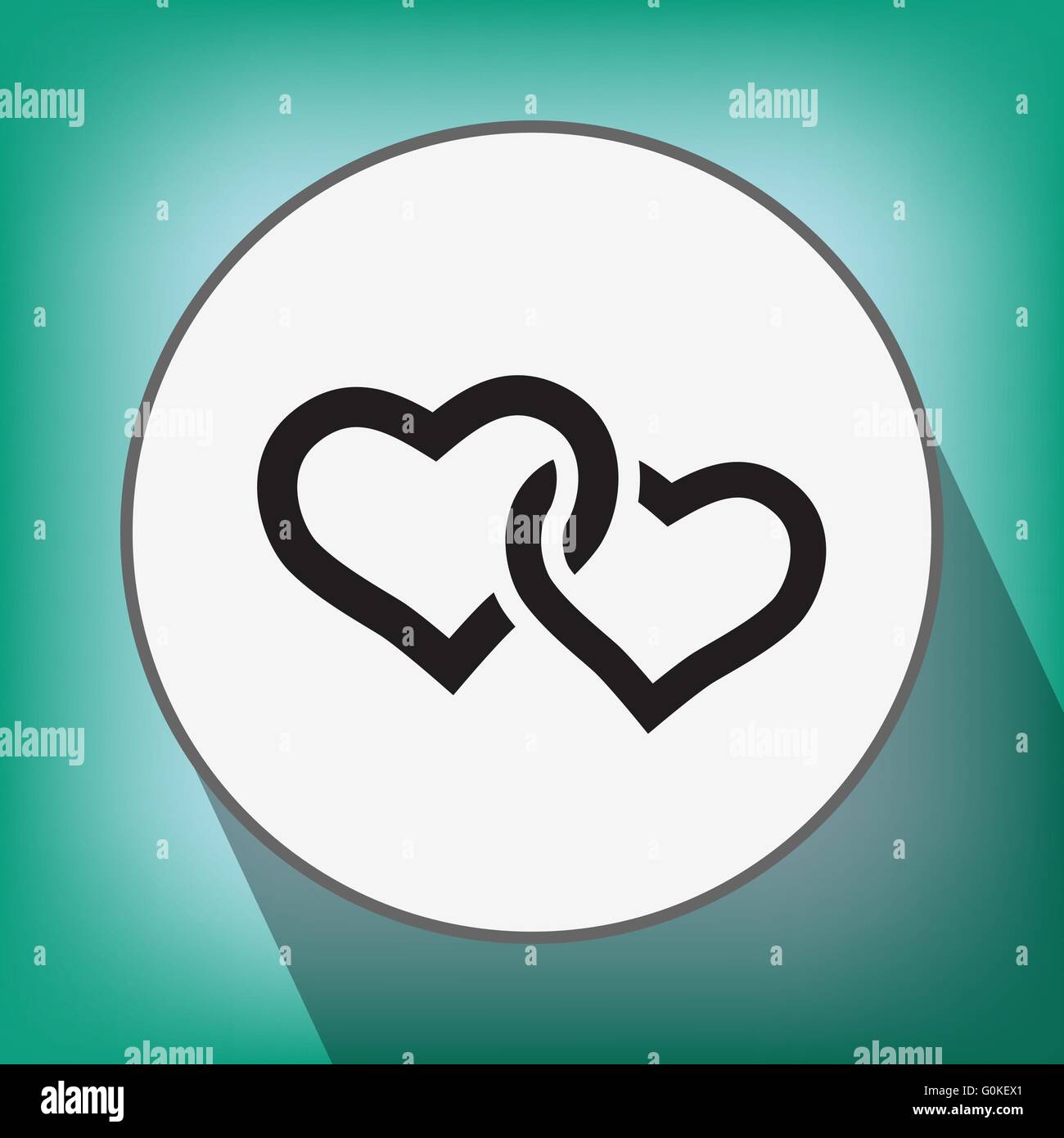 two hearts icon Stock Vector Image & Art - Alamy