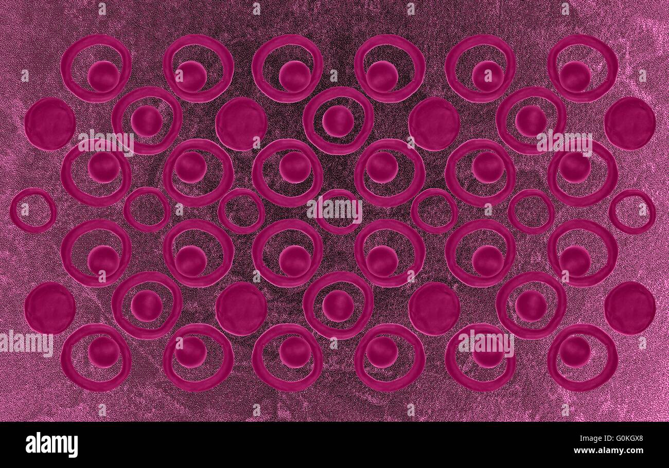 Magenta background pattern of circles. Effect volume - glass effect ...