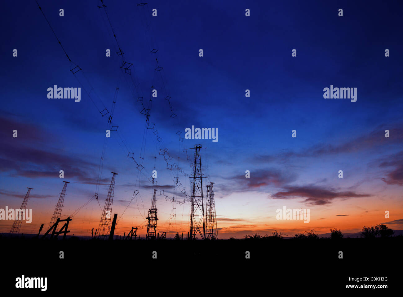 Radio Tower with sky background in sunset Stock Photo - Alamy