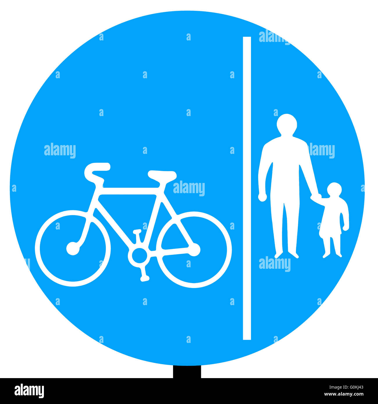 Segregated pedal cycle and pedestrian route sign Stock Photo - Alamy