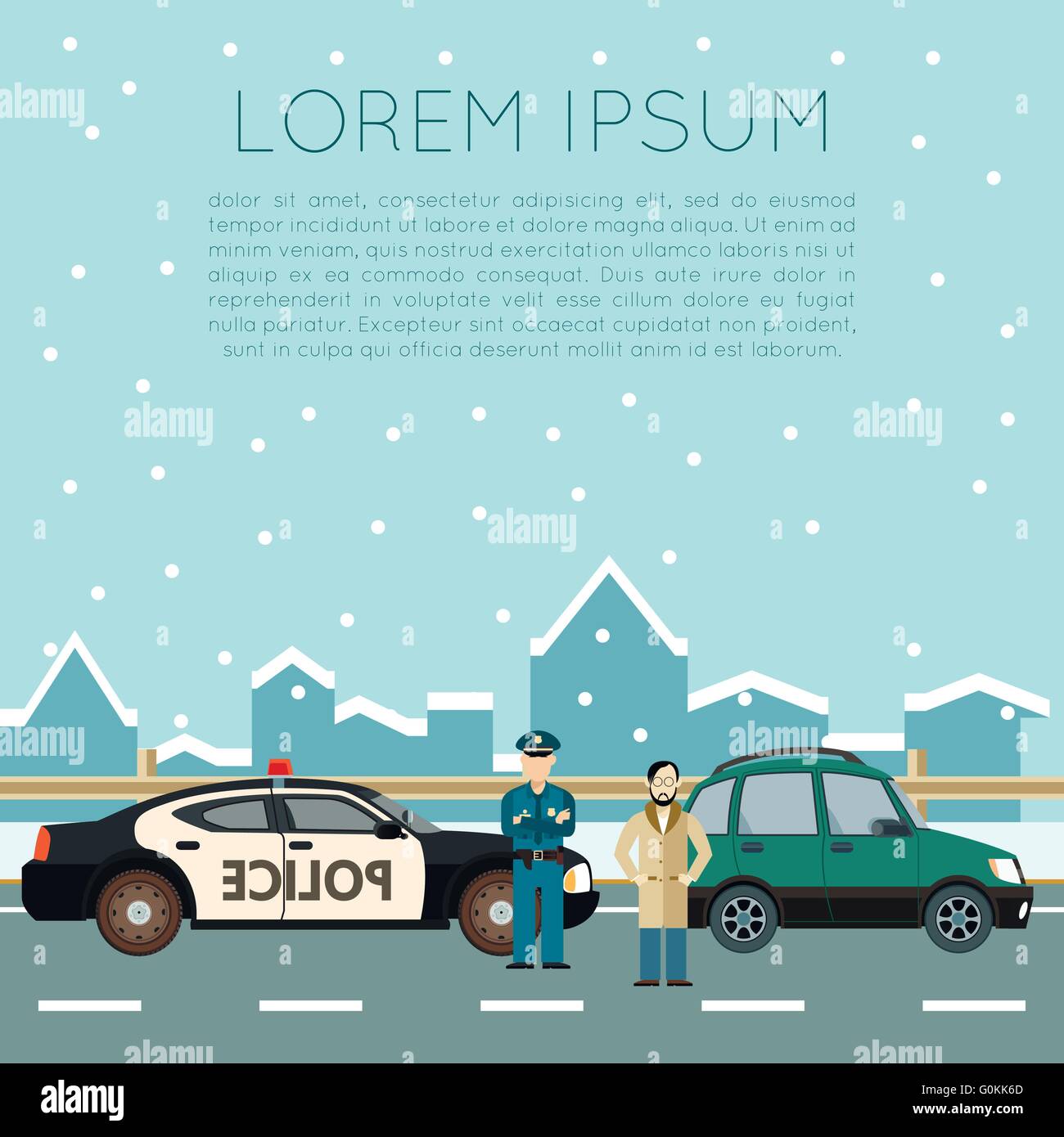 American police officer road Stock Vector Images - Alamy