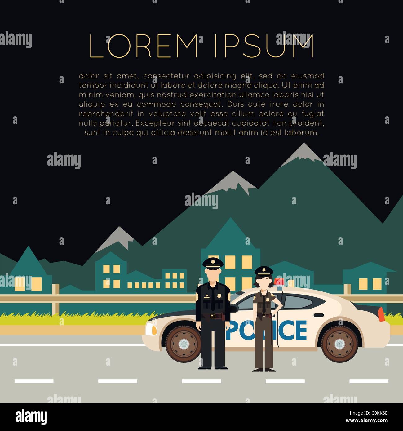 Police on the road Banner5 Stock Vector Image & Art - Alamy