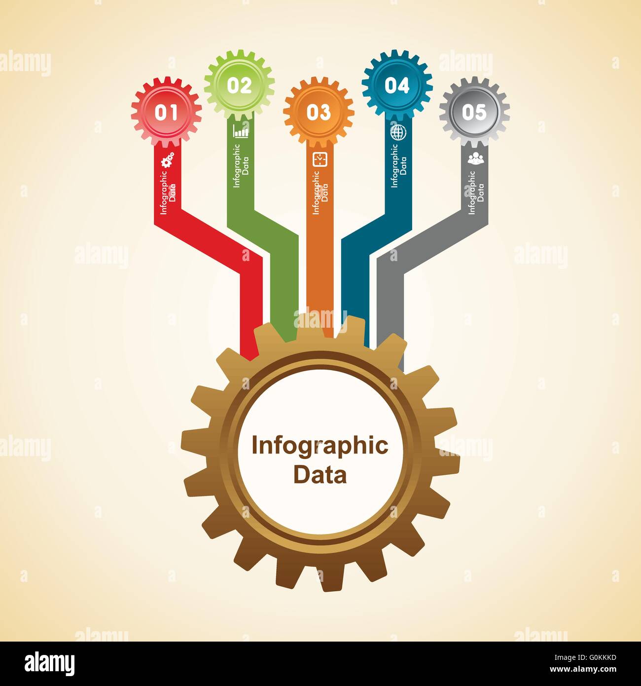 Illustration of colorful gears Info-graphics options banner Stock ...