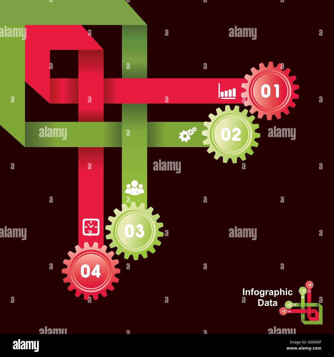 Illustration of colorful gears Info-graphics options banner Stock ...