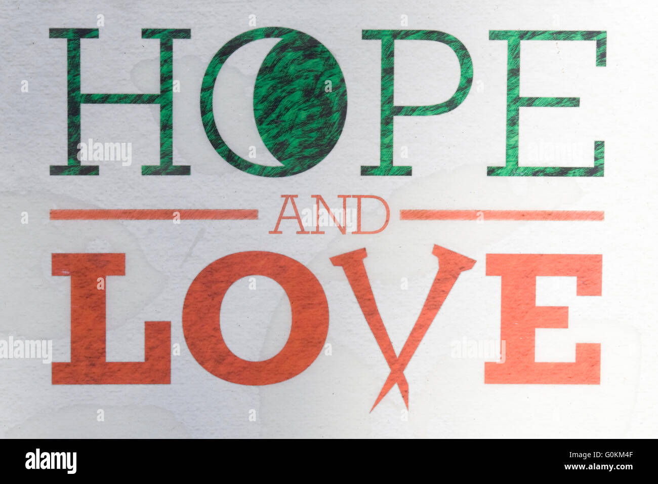 Hope and Love sign Stock Photo - Alamy