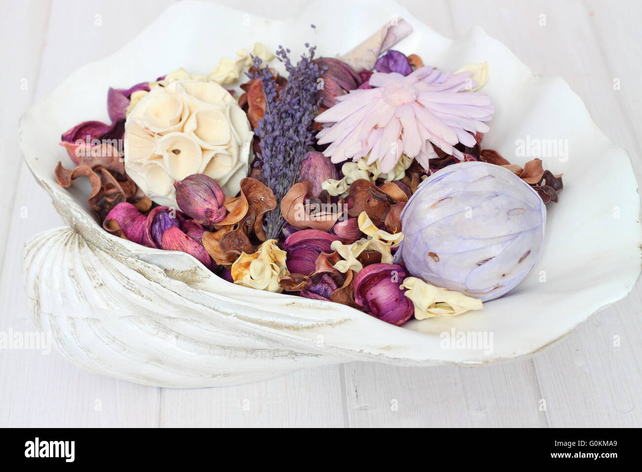 Potpourri in a white bowl hi-res stock photography and images - Alamy