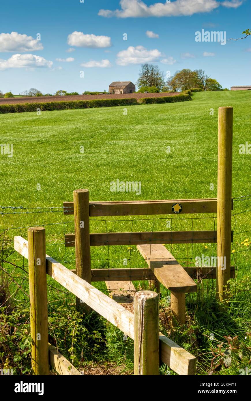 Traditional wooden stile Stock Photo - Alamy
