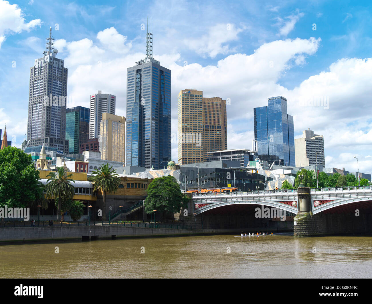 Melbourne city centre along the Yarra River in Victoria Australia Stock ...