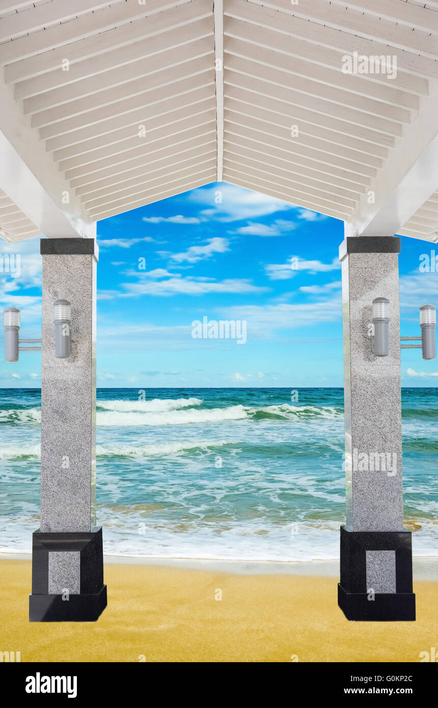 veranda on the beach sand Stock Photo - Alamy