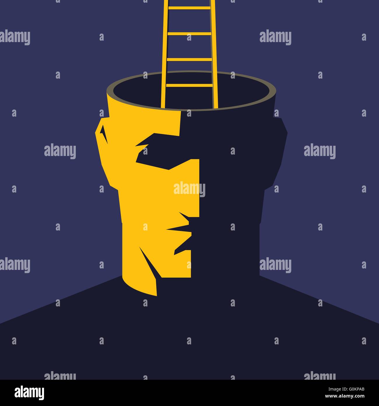 Open head illustration hi-res stock photography and images - Alamy