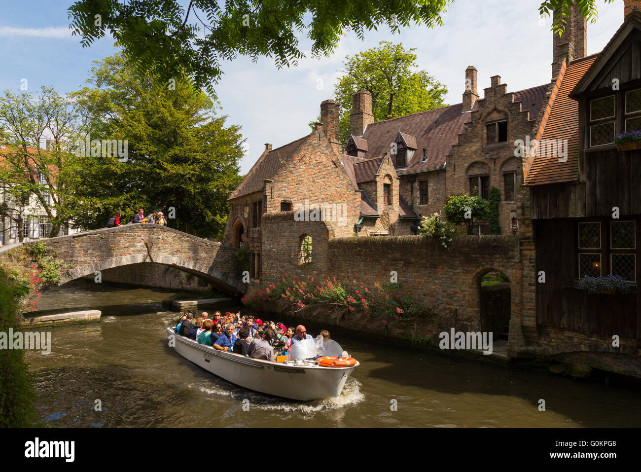Bonifacius bridge and tourists taking a boat trip on the Bakkersrei ...