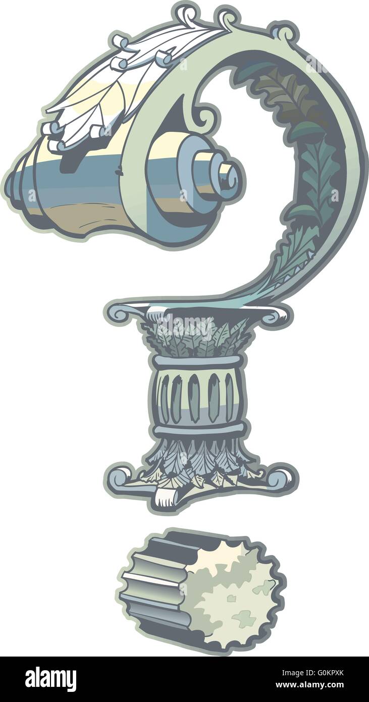 Vector Clip Art Illustration of a question mark rendered in a Roman or ...