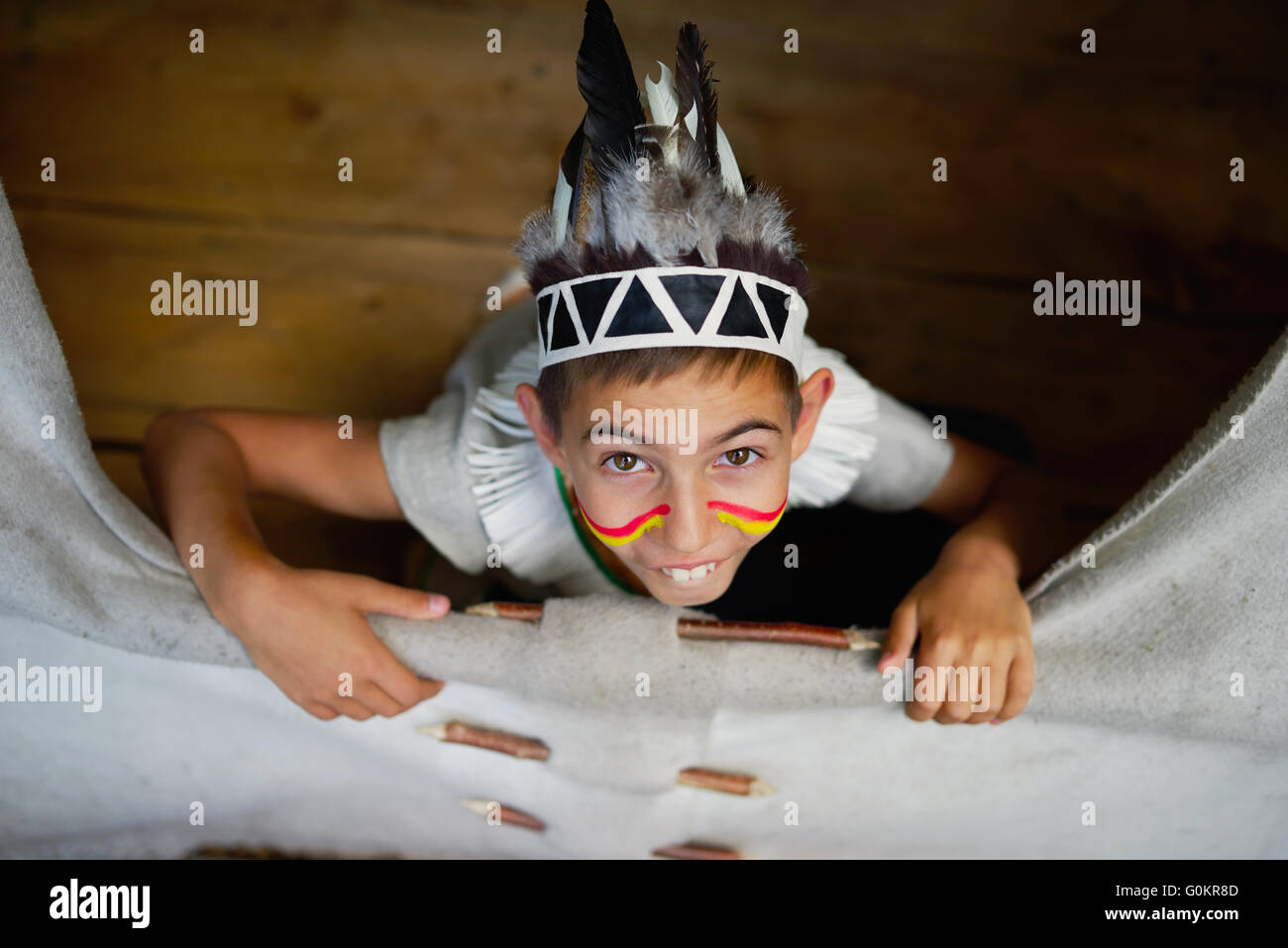 Happy children playing native american hi-res stock photography and ...
