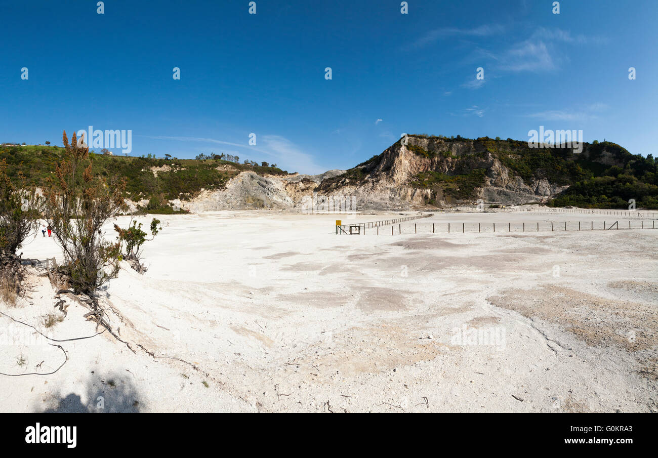 The landscape inside / of Solfatara volcano. Pozzuoli nr Naples Italy ...