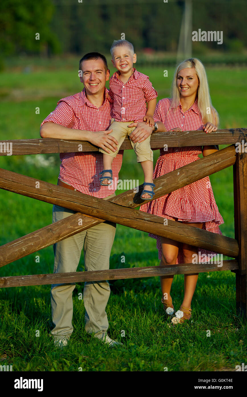 happy family in country style Stock Photo - Alamy