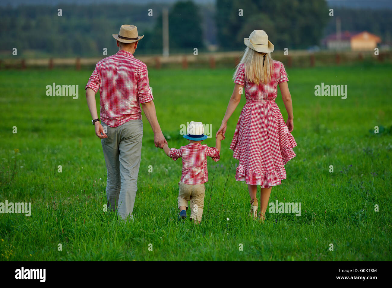 happy family in country style Stock Photo - Alamy