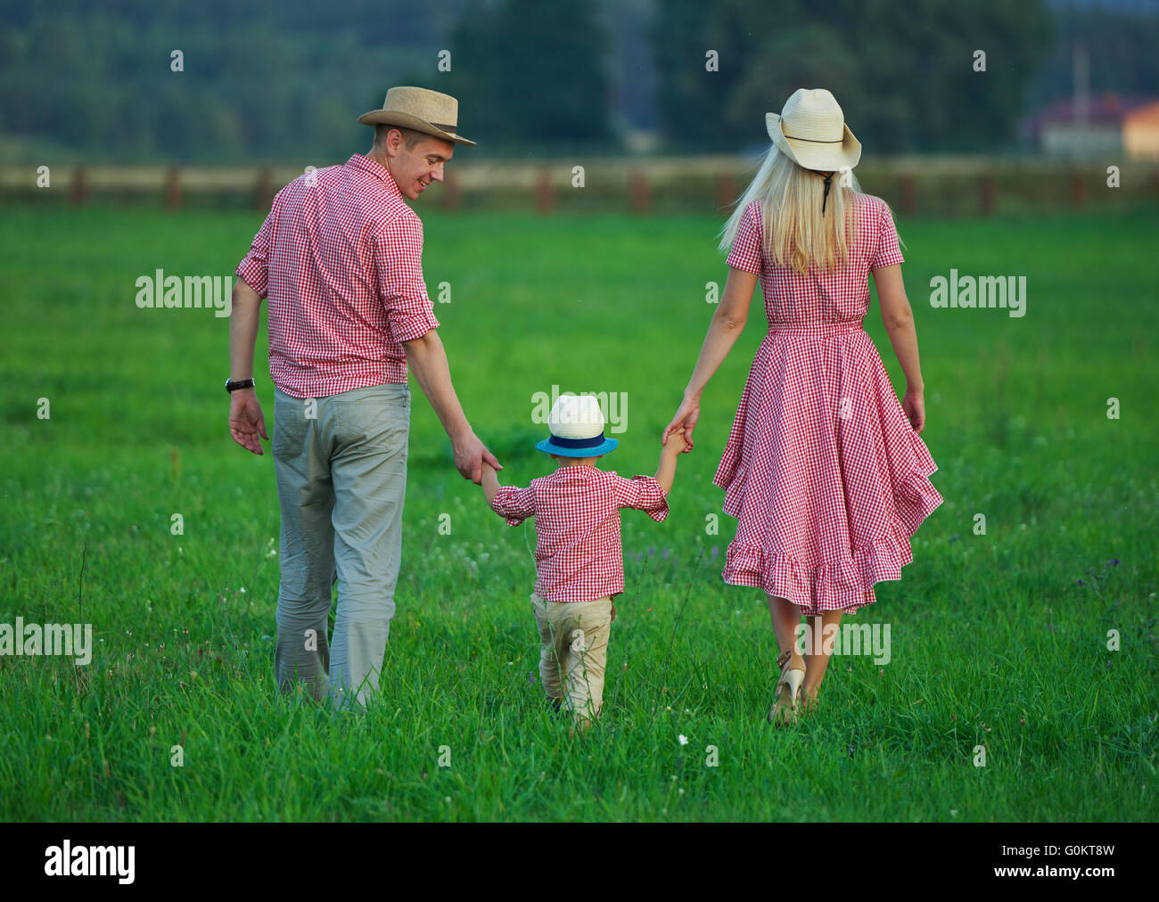 happy family in country style Stock Photo - Alamy