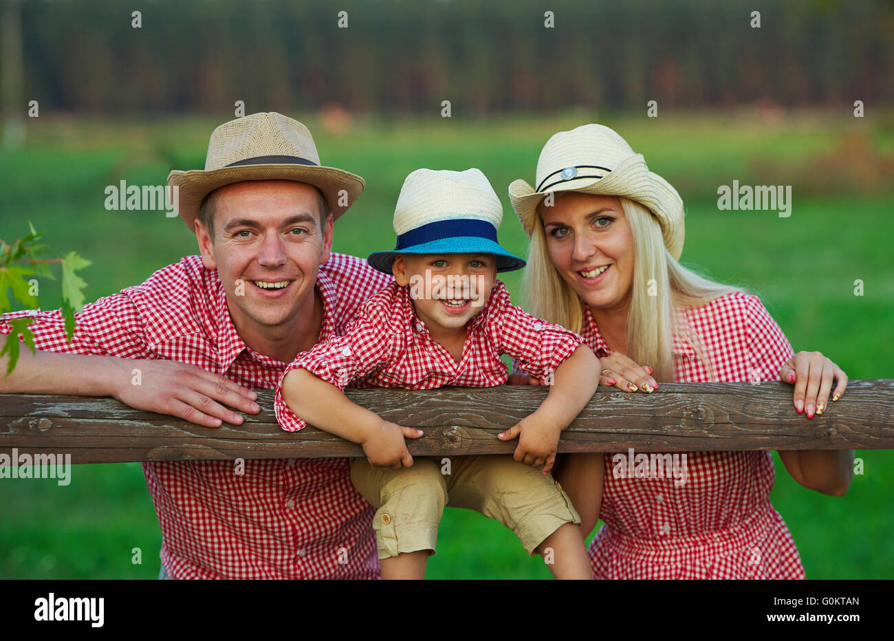 happy family in country style Stock Photo - Alamy