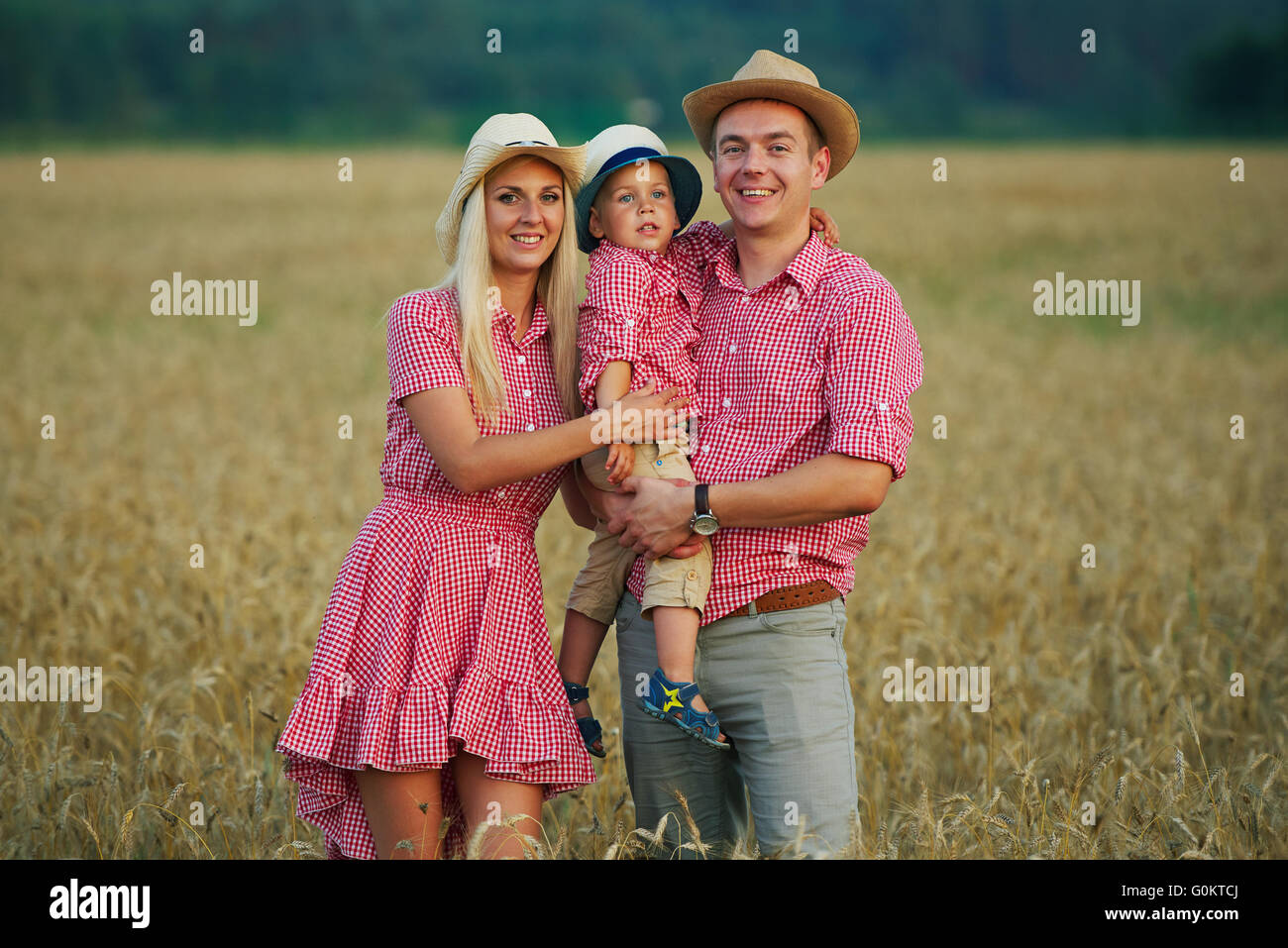 happy family in country style Stock Photo - Alamy