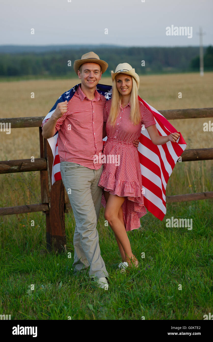 happy family in country style Stock Photo - Alamy
