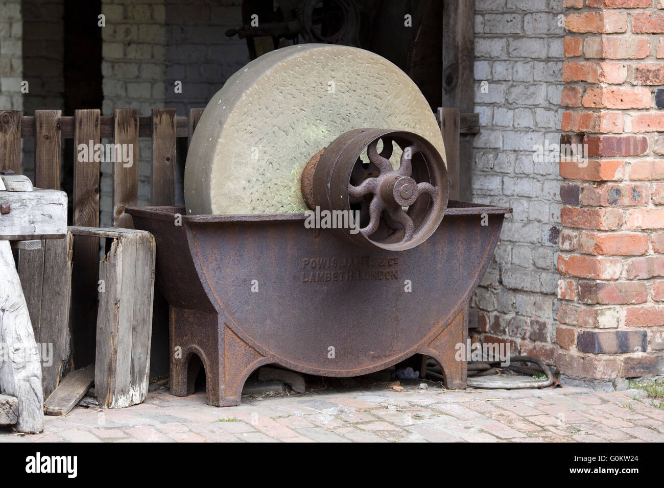 old vintage steel Sharpening Mill Stone Stock Photo - Alamy