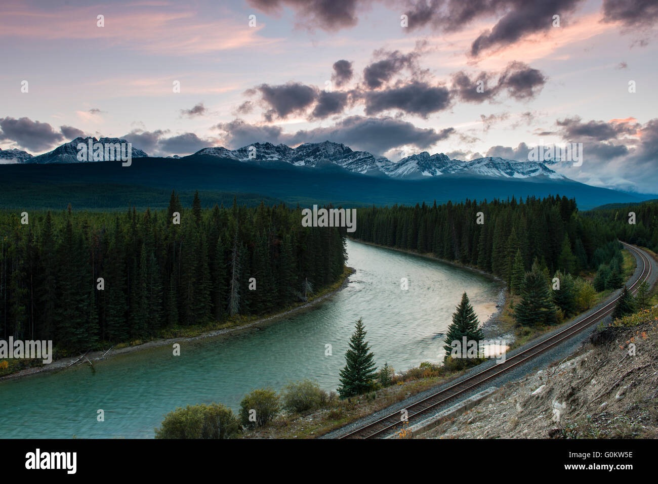Bow River, Bow Valley Parkway, canadian Rocky Mountains, Banff National ...