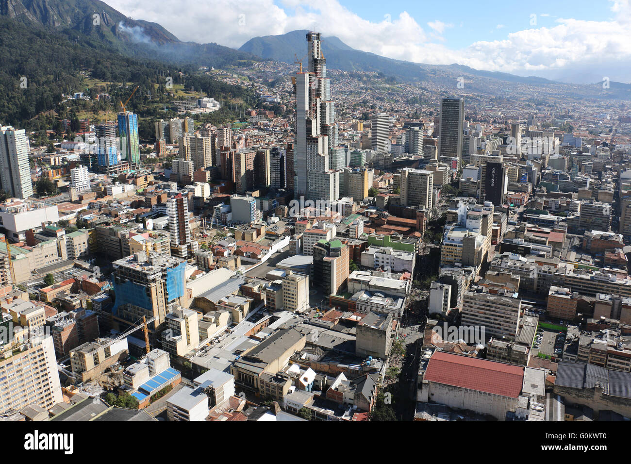 View of Bogota, Colombia, crom the top of the Colpatria tower Stock ...