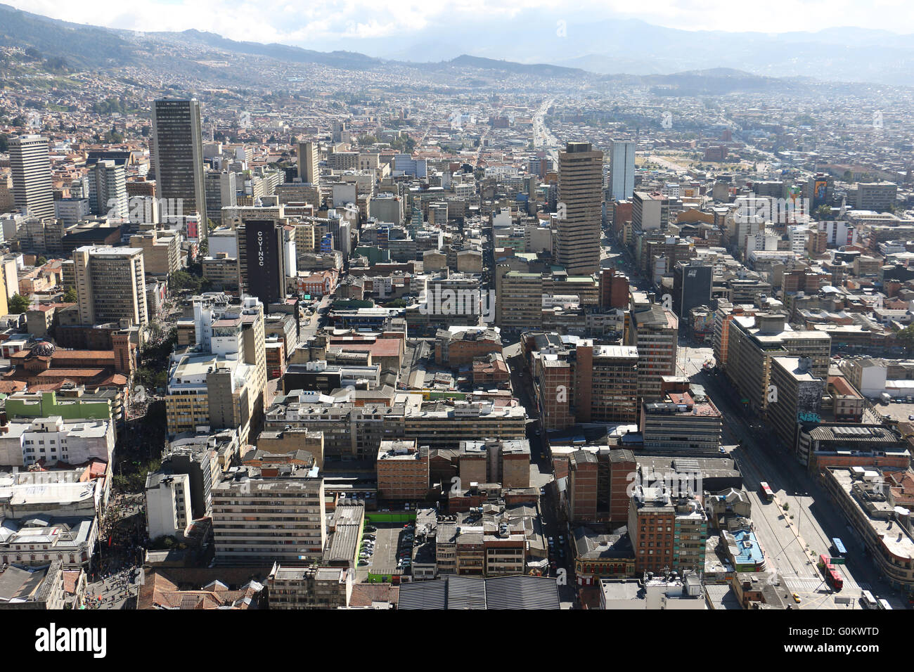 View of Bogota, Colombia, crom the top of the Colpatria tower Stock ...