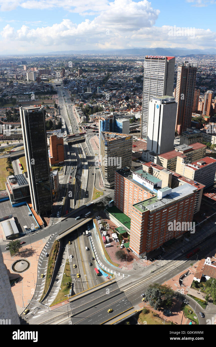 View of Bogota, Colombia, crom the top of the Colpatria tower Stock ...