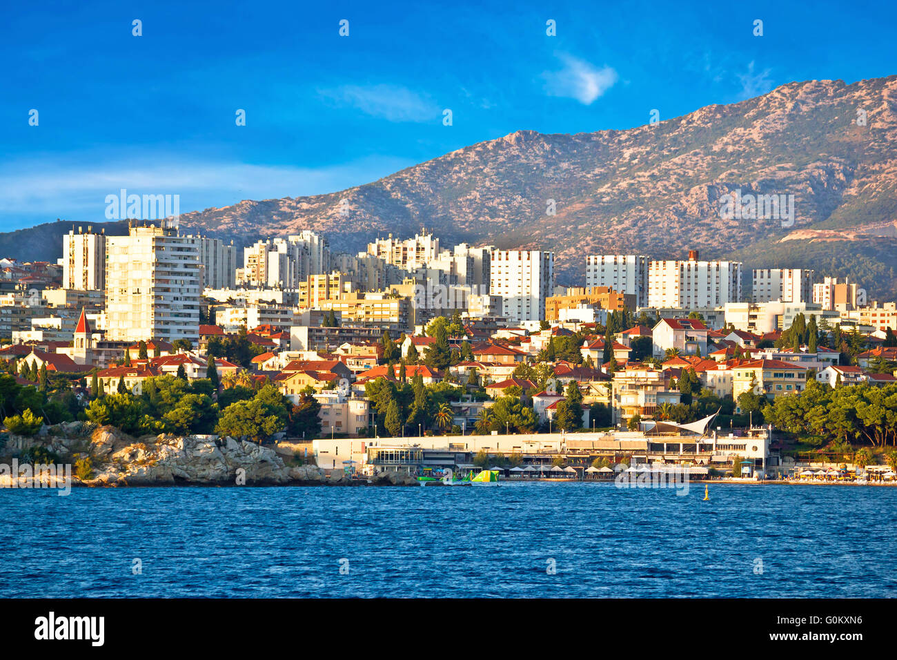 City of Split waterfront view from sea, Dalmatia, Croatia Stock Photo ...