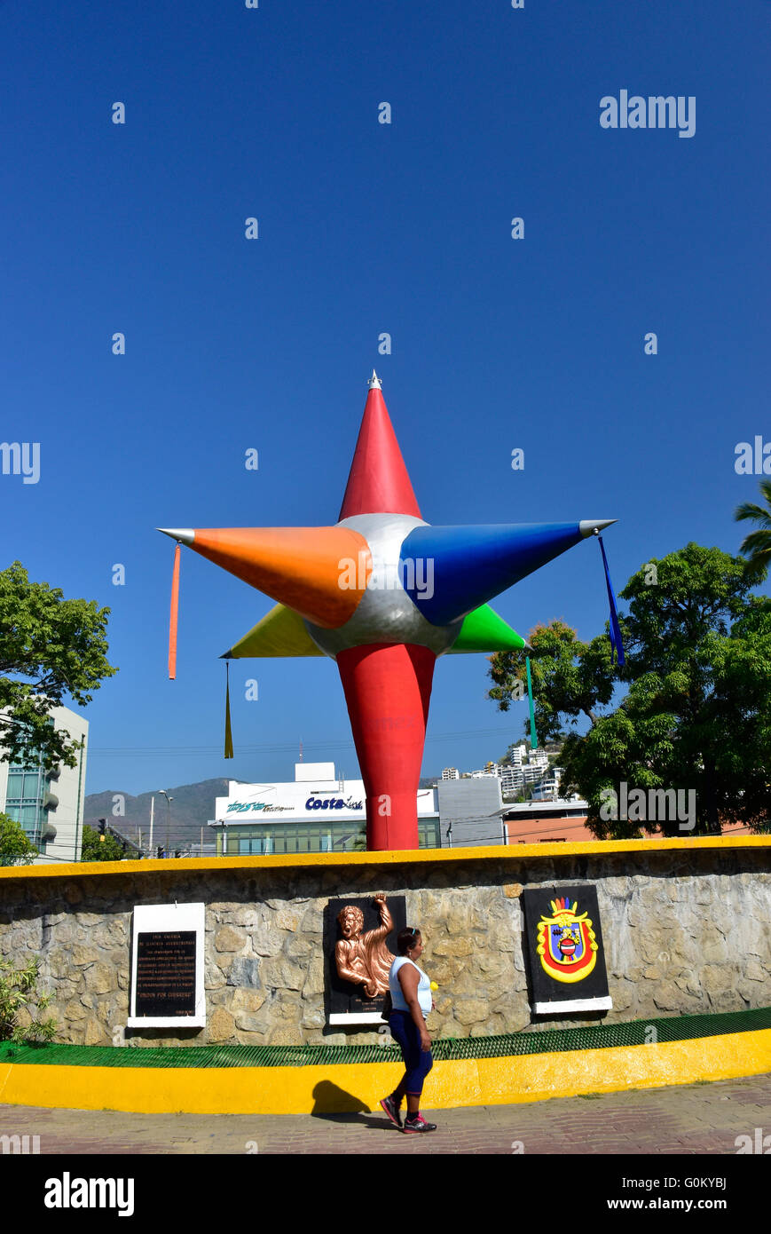 Pinata sculpture at the back entrance of Papagayo Park, Acapulco ...