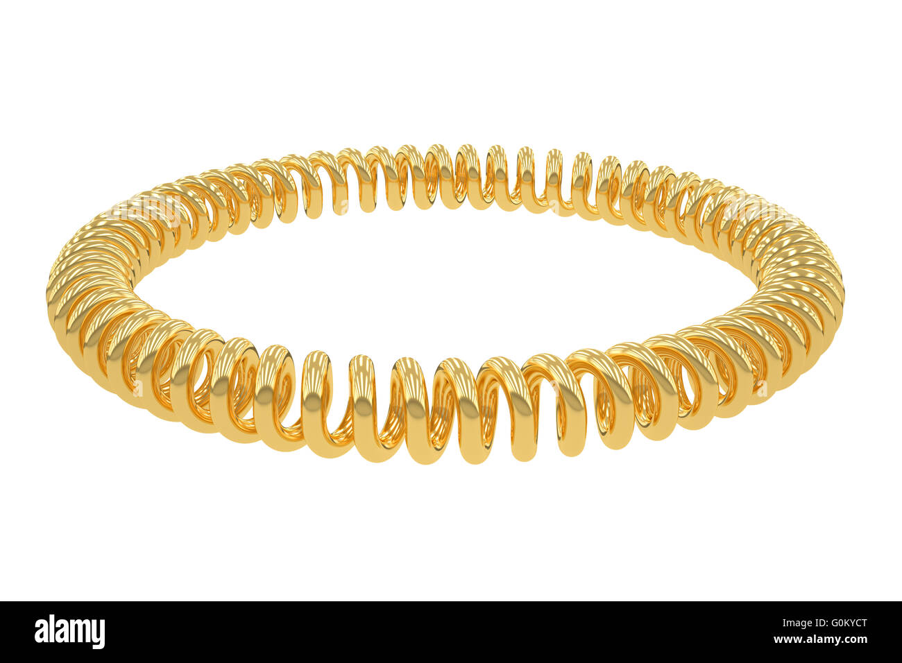 abstract golden spring, 3D rendering isolated on white background Stock ...