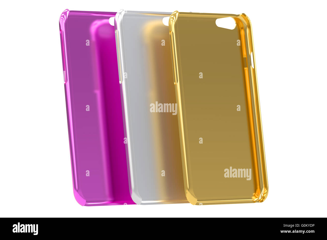 Multicolor Mobile Phone plastic cases isolated on white background ...