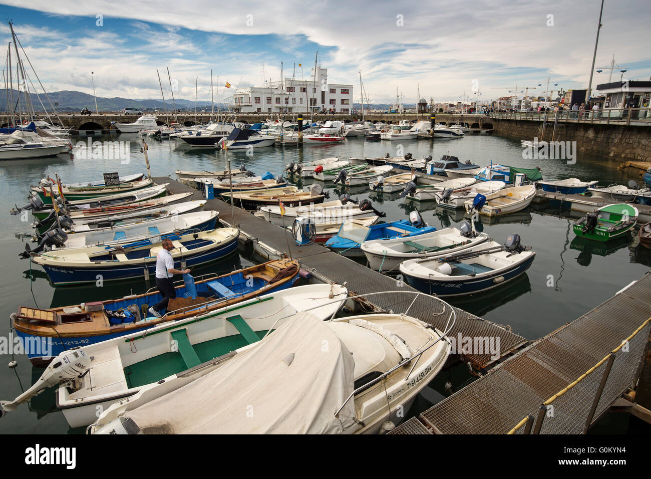 Puerto Chico Marina fishing port. Santander Bay, Cantabrian Sea ...
