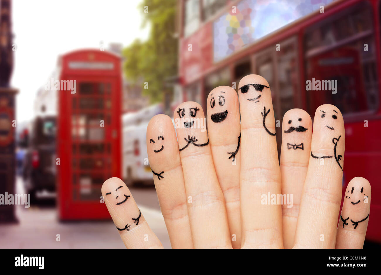 close up of hands and fingers with smiley faces Stock Photo - Alamy