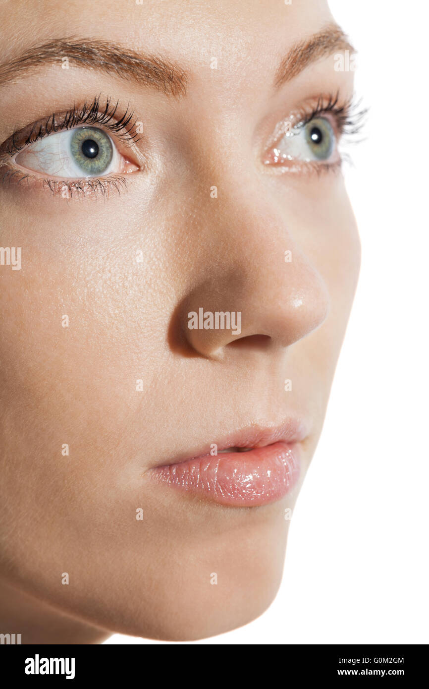 Close up Woman Eye Looking Up Stock Photo - Alamy