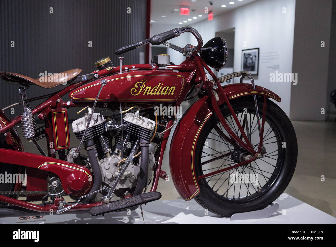 Los Angeles, CA, USA — April 16, 2016: 1927 Indian Big Chief Motorcycle formerly owned by Steve ...