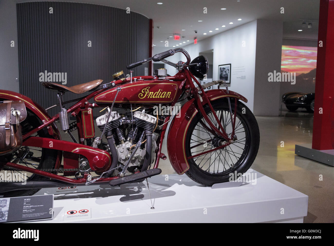 Los Angeles, CA, USA — April 16, 2016: 1927 Indian Big Chief Motorcycle formerly owned by Steve ...