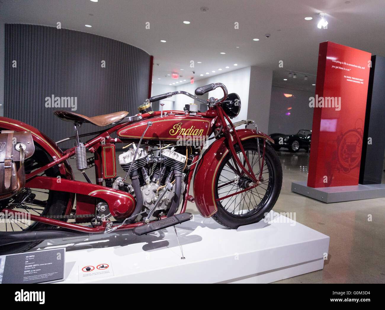 Los Angeles, CA, USA — April 16, 2016: 1927 Indian Big Chief Motorcycle formerly owned by Steve ...