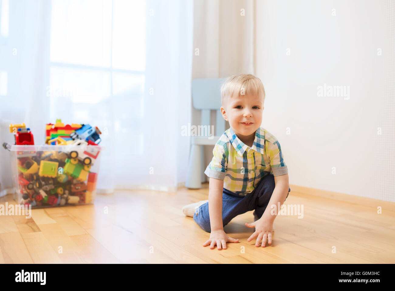 happy little baby boy at home Stock Photo - Alamy