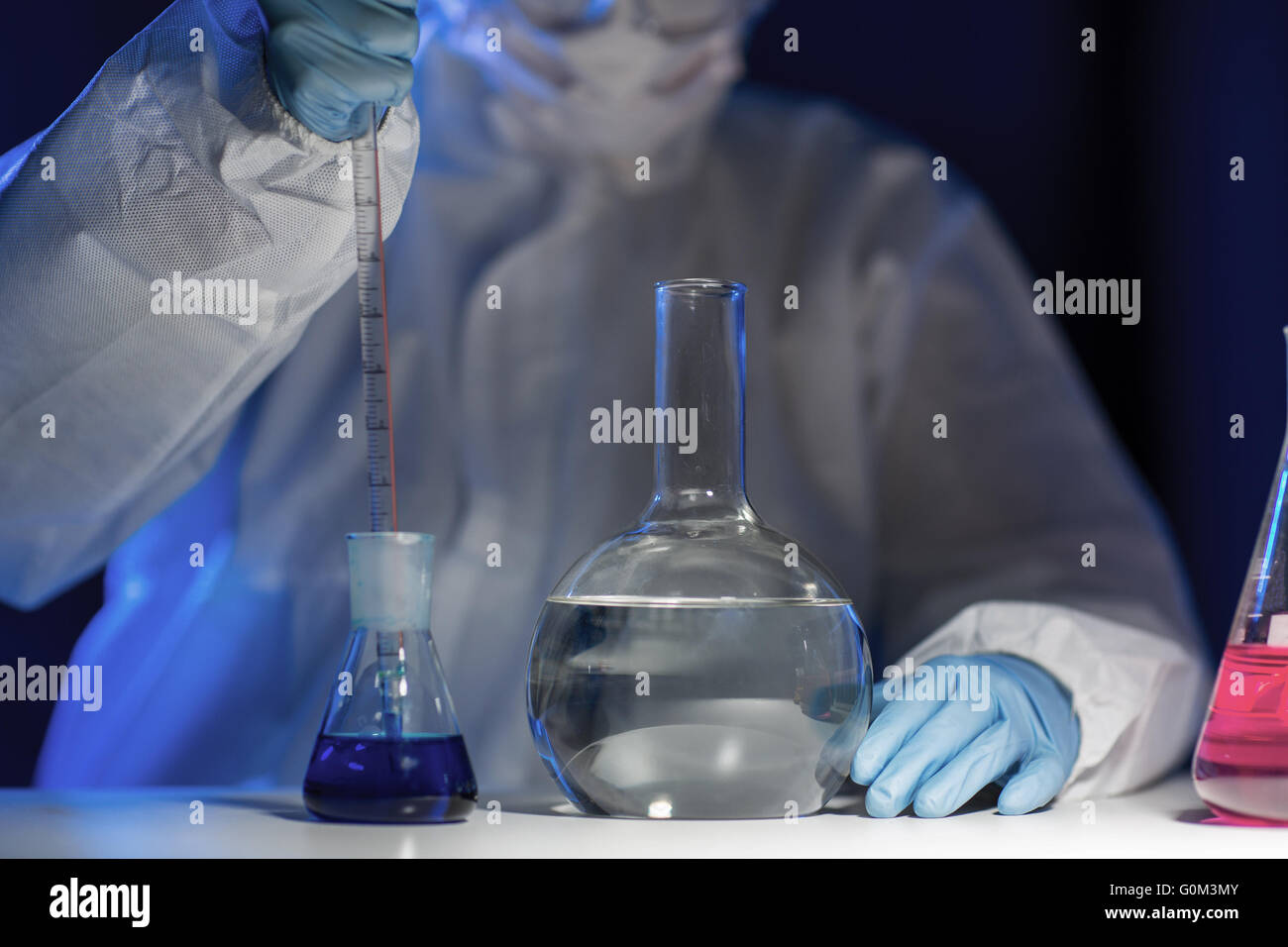 close up of scientist making test in lab Stock Photo - Alamy