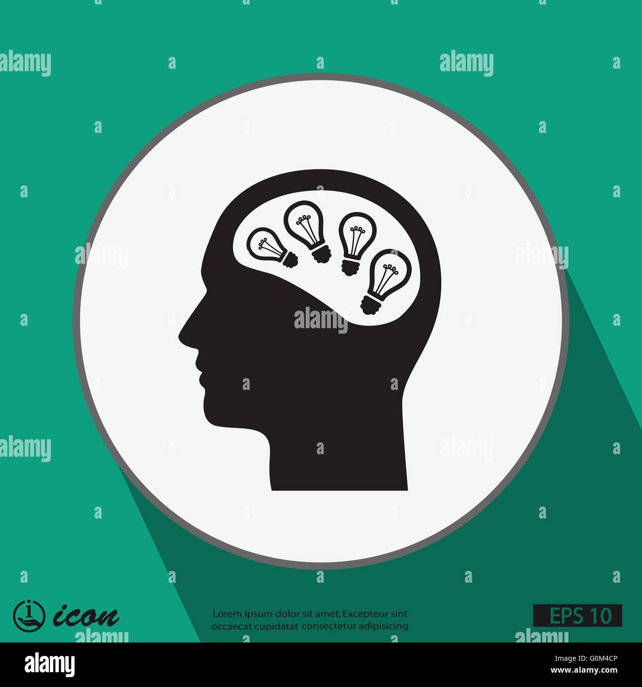 bulb AND head icon Stock Vector Image & Art - Alamy